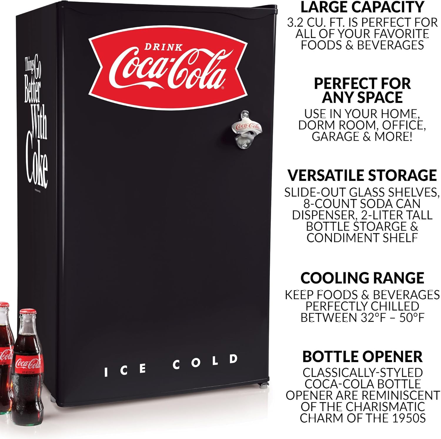 Coca Cola Mini Fridge – 3.2 Cu.Ft Igloo Refrigerator - Just Fridge